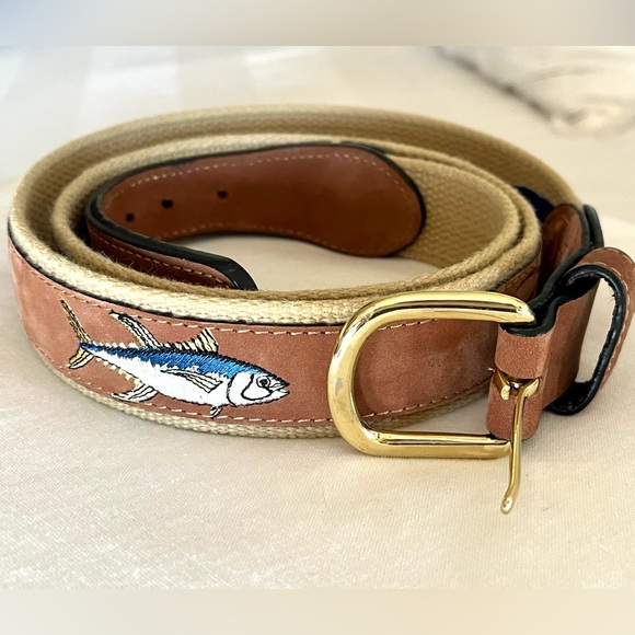 West Marine | Accessories | Yellow Fin Tuna Fish Embroidered Leather ...